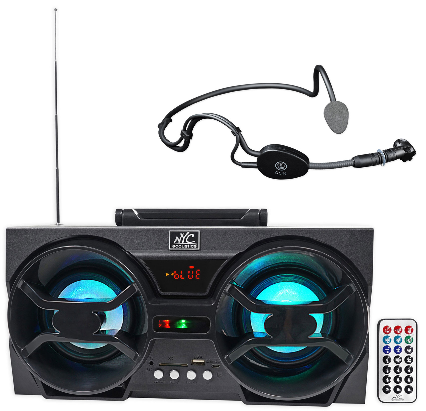 AKG C544 L Fitness Headset Microphone + Boombox For Workout Yoga Spin ...