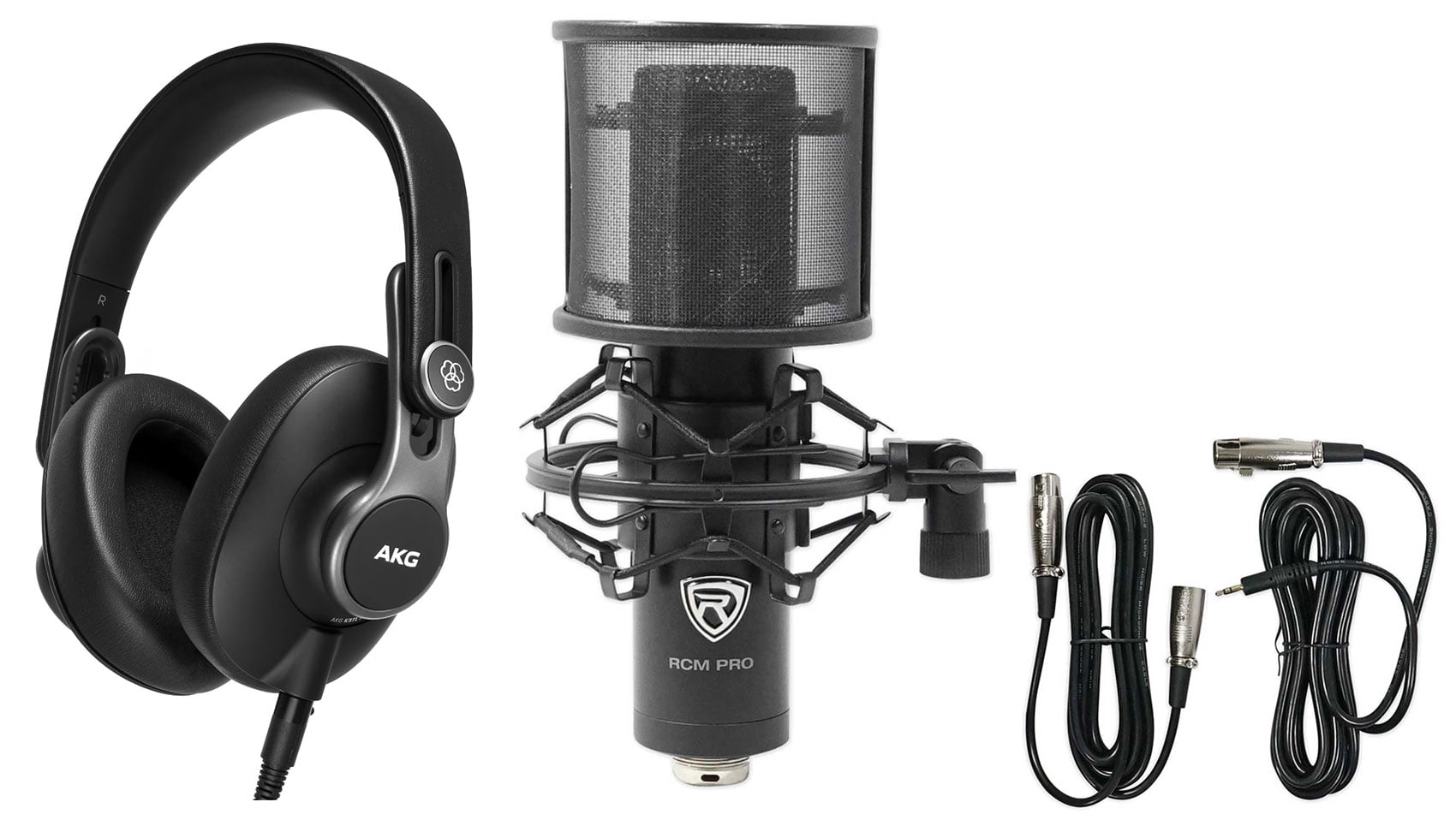 AKG K371 Over-Ear Oval Closed-Back Studio Headphones+Condenser ...