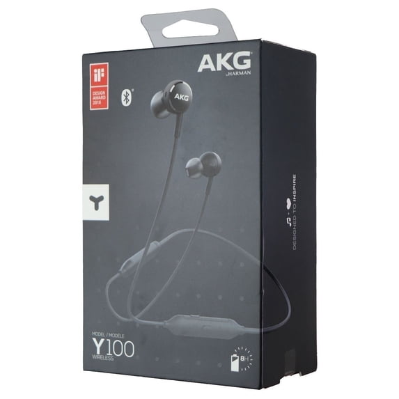 Samsung AKG Y100 Wireless Bluetooth Earbuds, Black, Ergonomic Neckband ...