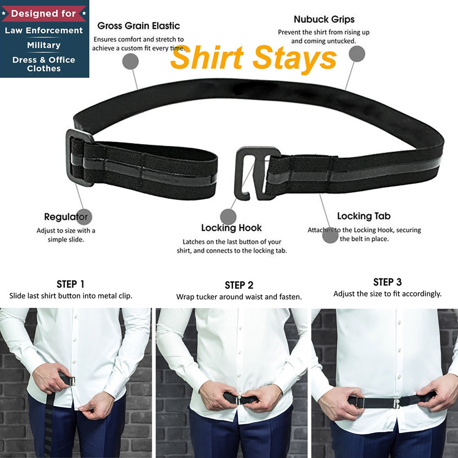 AKGEAMN Black Western Belts for Men, Shirt Adjustable Stays Near Shirt ...