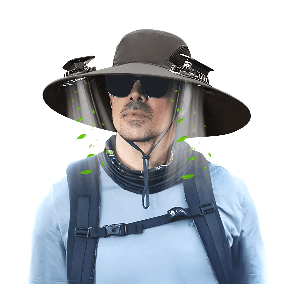 AKIT Wide Brim Solar Fan Hat, Hat with Fans Solar Power, Removable ...