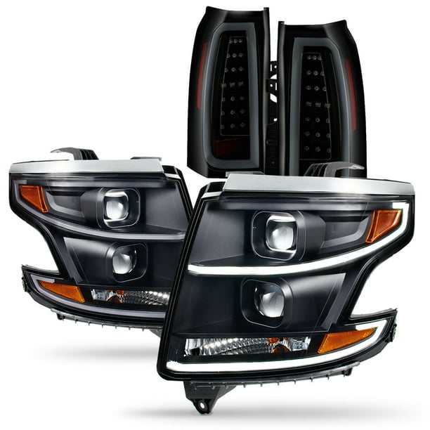 AKKON - [Black] 2015-2020 Chevy Suburban Tahoe Halogen Type Models LED ...