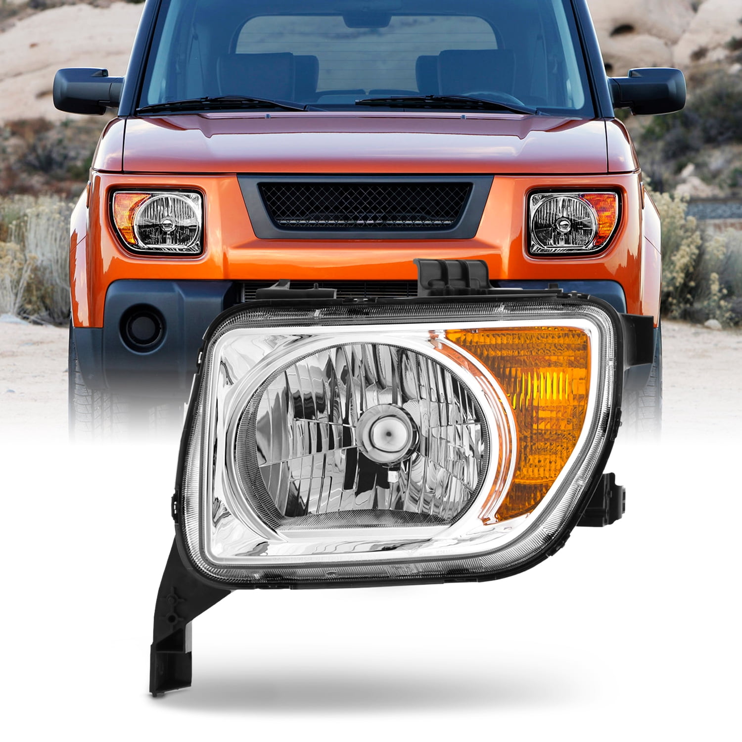 AKKON - Fit 2003 2004 2005 2006 Honda Element 03-06 Halogen Type ...