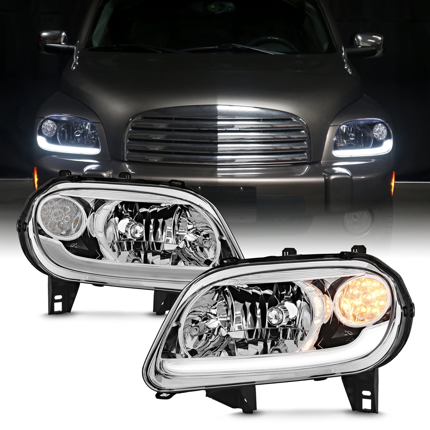 AKKON - Fit 2006-2011 Chevy HHR Halogen Type Headlights Headlamp with ...