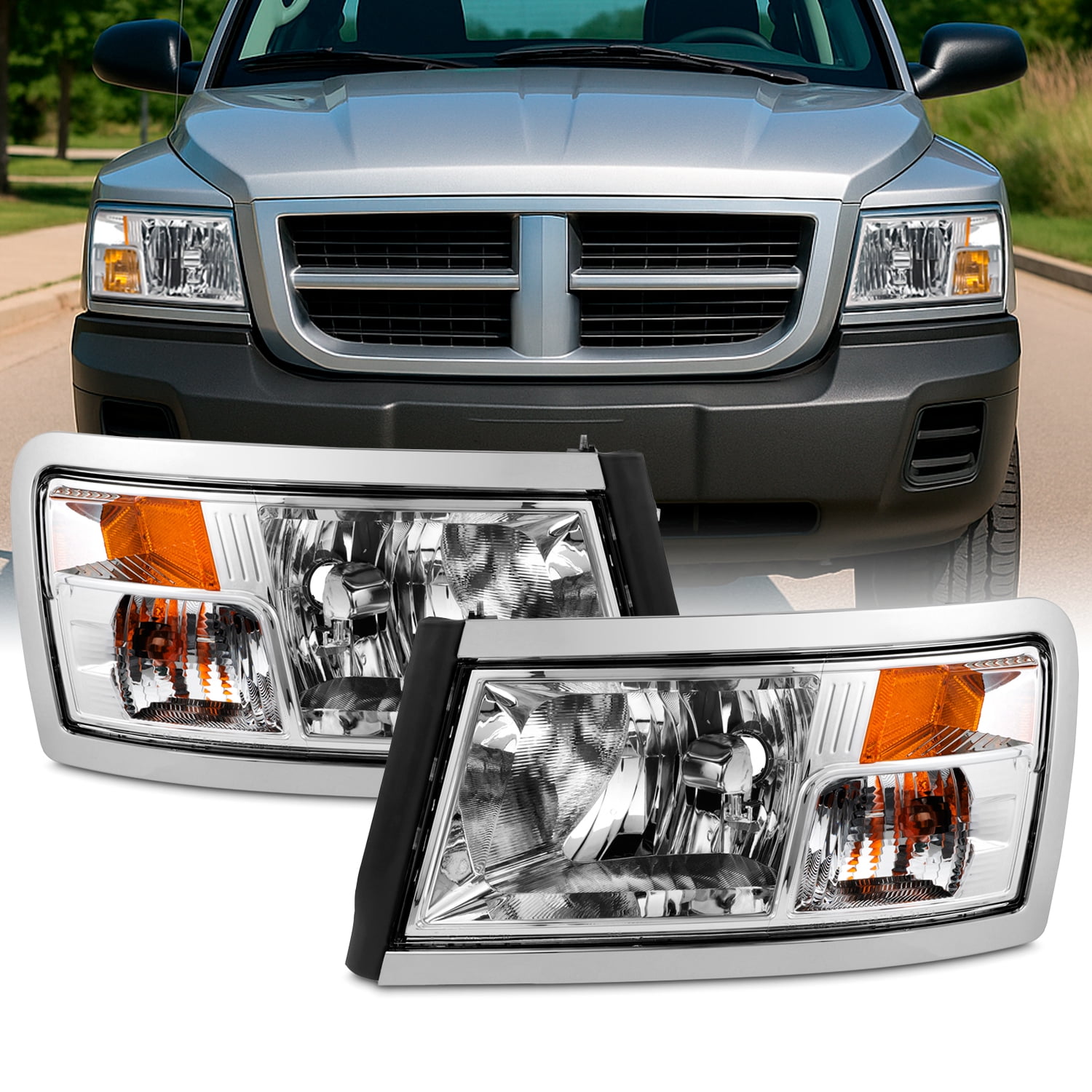 AKKON - Fit 2008 2009 2010 2011 Dodge Dakota 08-11 OE Style Halogen ...