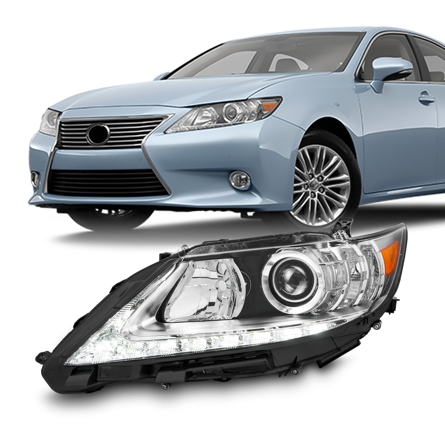 AKKON - Fit 2013 2014 2015 Lexus ES350 ES300h [Halogen Type] Projector ...