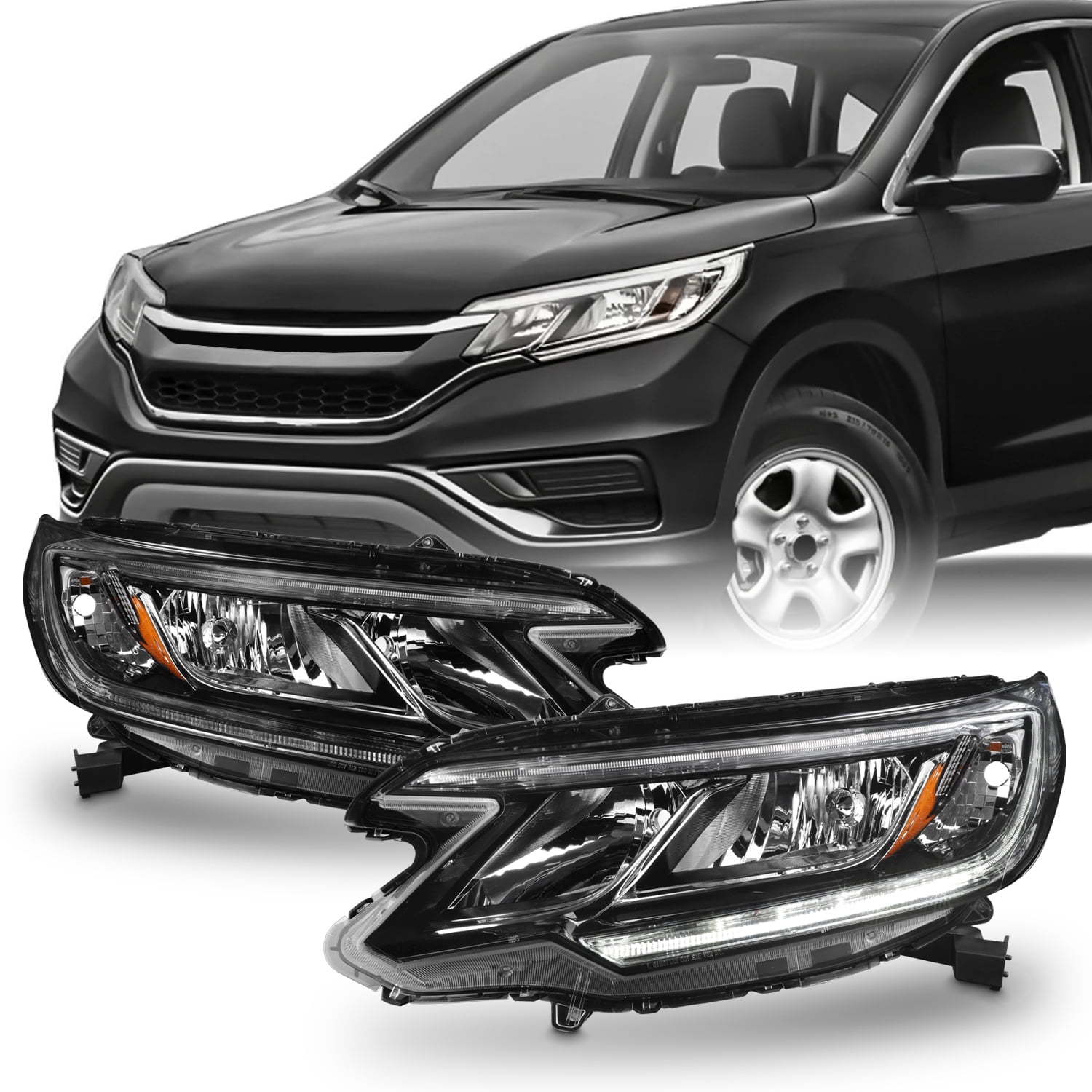 AKKON Brand New Headlight Assemblies for 2015-2016 Honda CRV Halogen ...