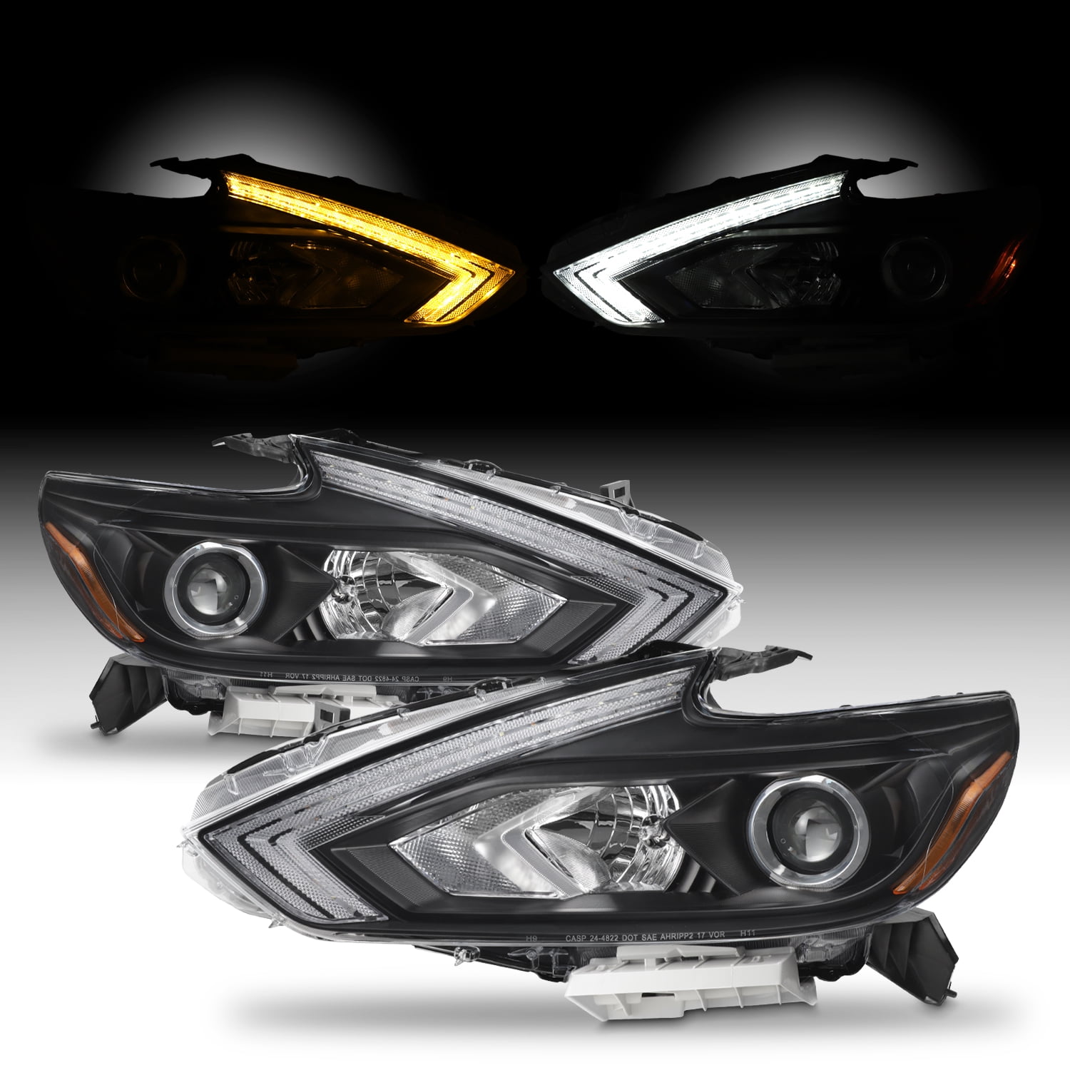 AKKON - Fit 2016 2017 2018 Altima 4-Door [Halogen Type] LED/DRL ...