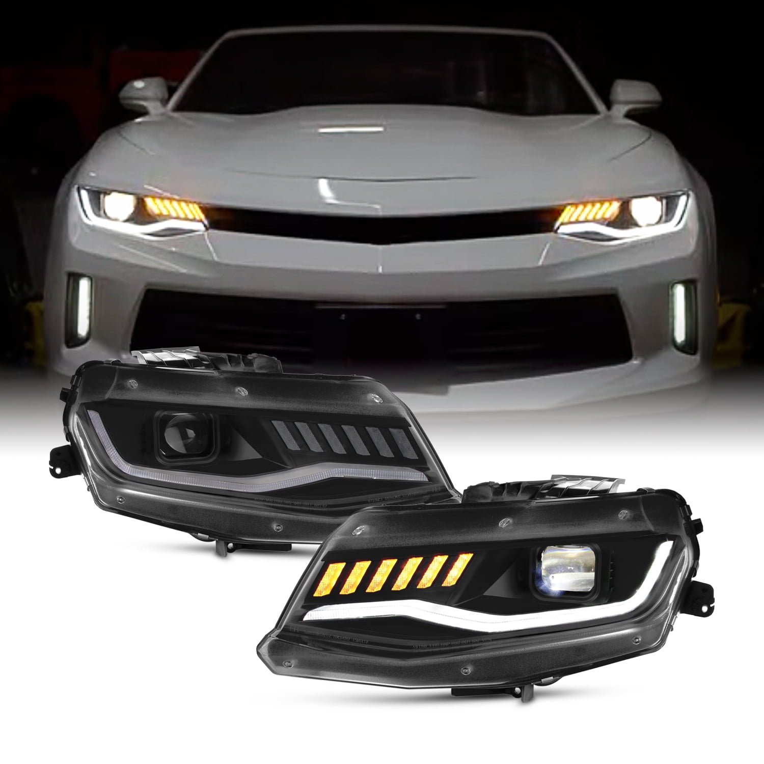 AKKON - Fit 2016 2017 2018 Chevy Camaro Halogen Model [Full LED ...