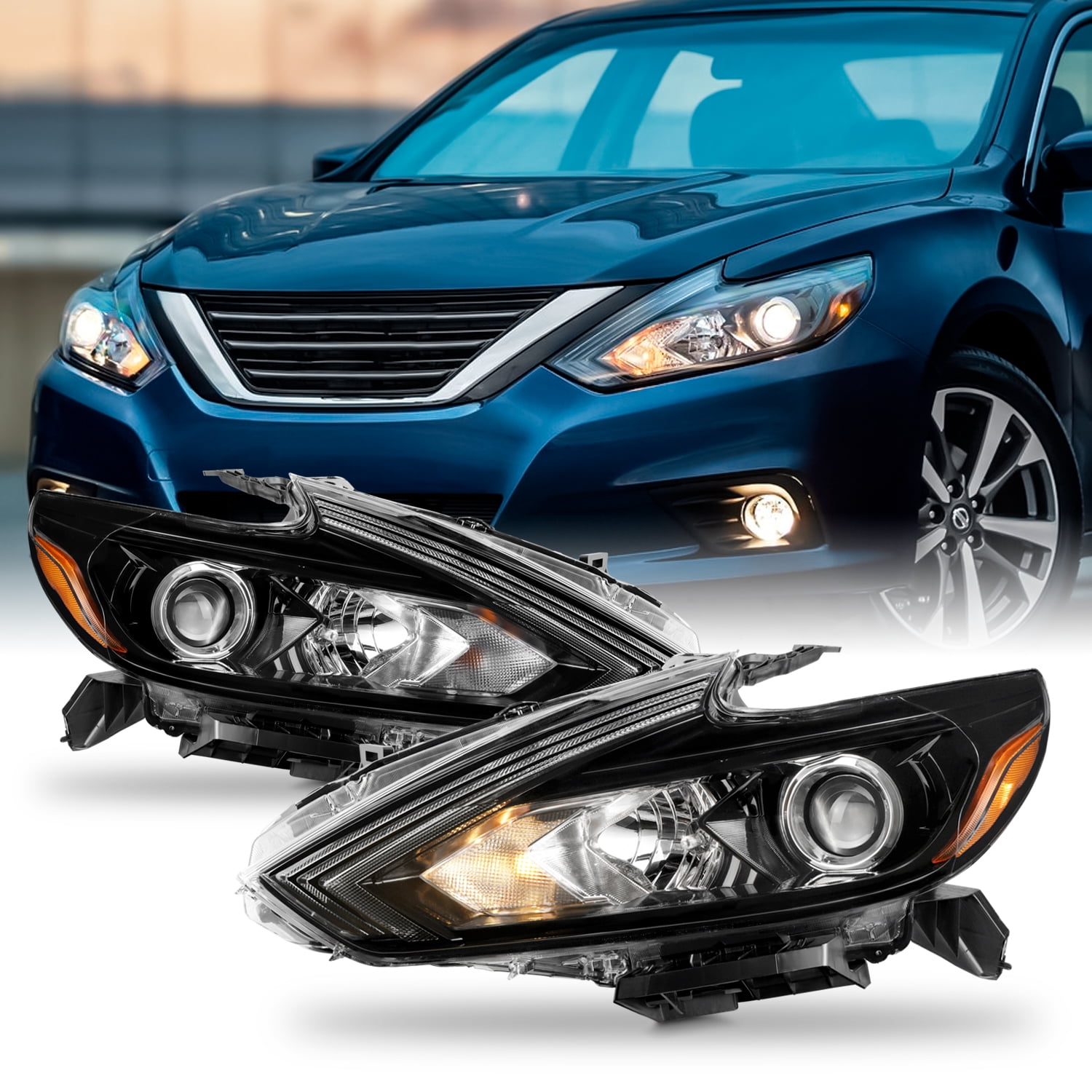 AKKON - Fit 2016 2017 2018 Nissan Altima 4-Door Halogen Type Sedan ...