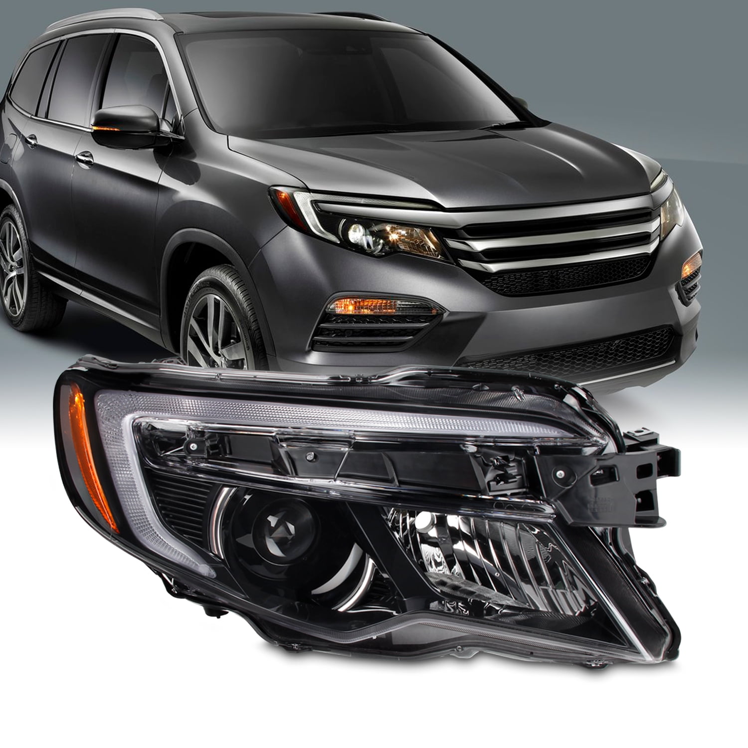 AKKON - Fit 2016-2021 Honda Pilot / Ridgeline 17-20 OE Style Halogen ...