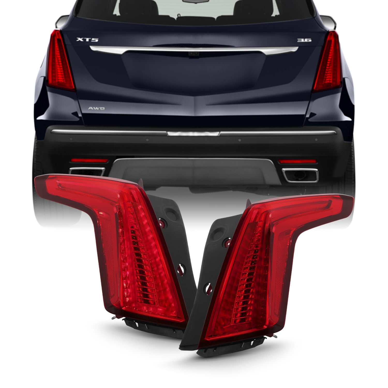 AKKON - Fit 2017-2019 Cadillac XT5 OE Style Full LED Tail Lights Pair ...