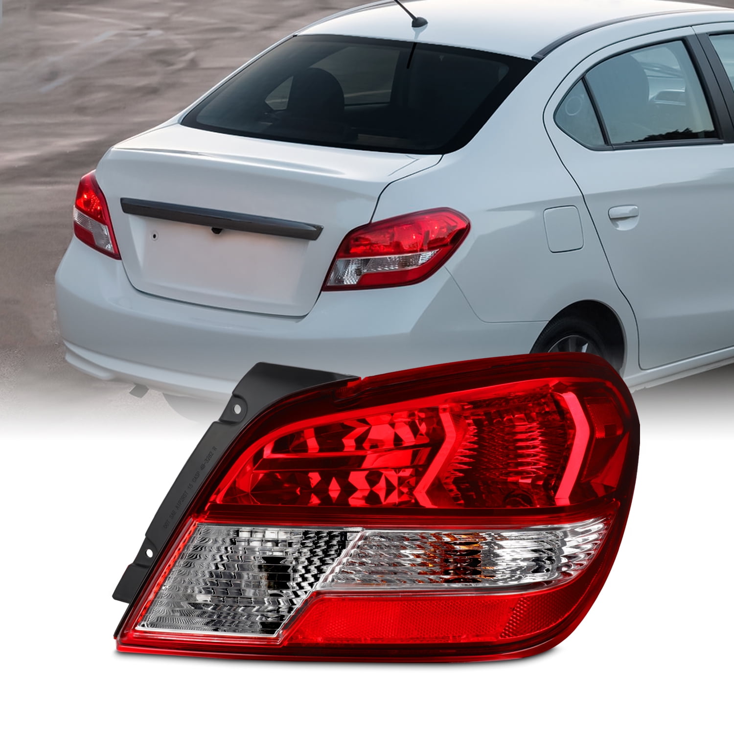 AKKON - Fit 2017-2020 Mitsubishi Mirage 17-20 Halogen Type Tail Lights ...