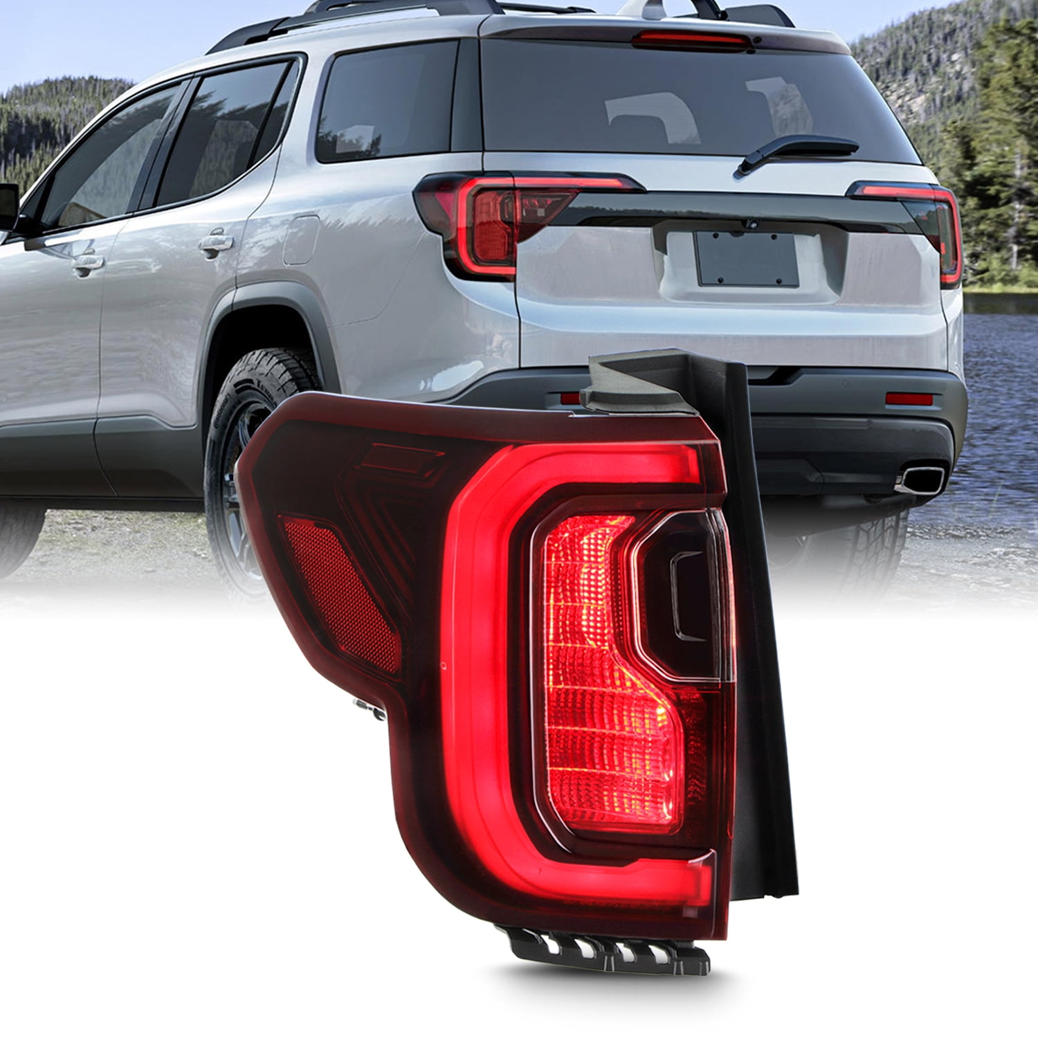 AKKON- Fit 2020 2021 2022 2023 GMC Acadia AT4 Full LED Outer Black Tail ...