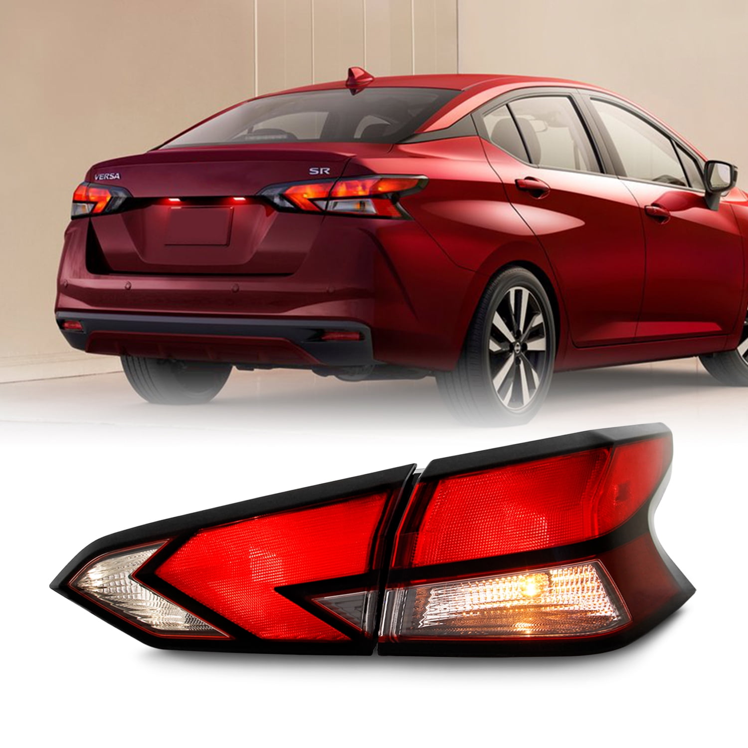 AKKON - Fit 2020 2021 2022 2023 Nissan Versa Halogen Type Tail Light OE ...