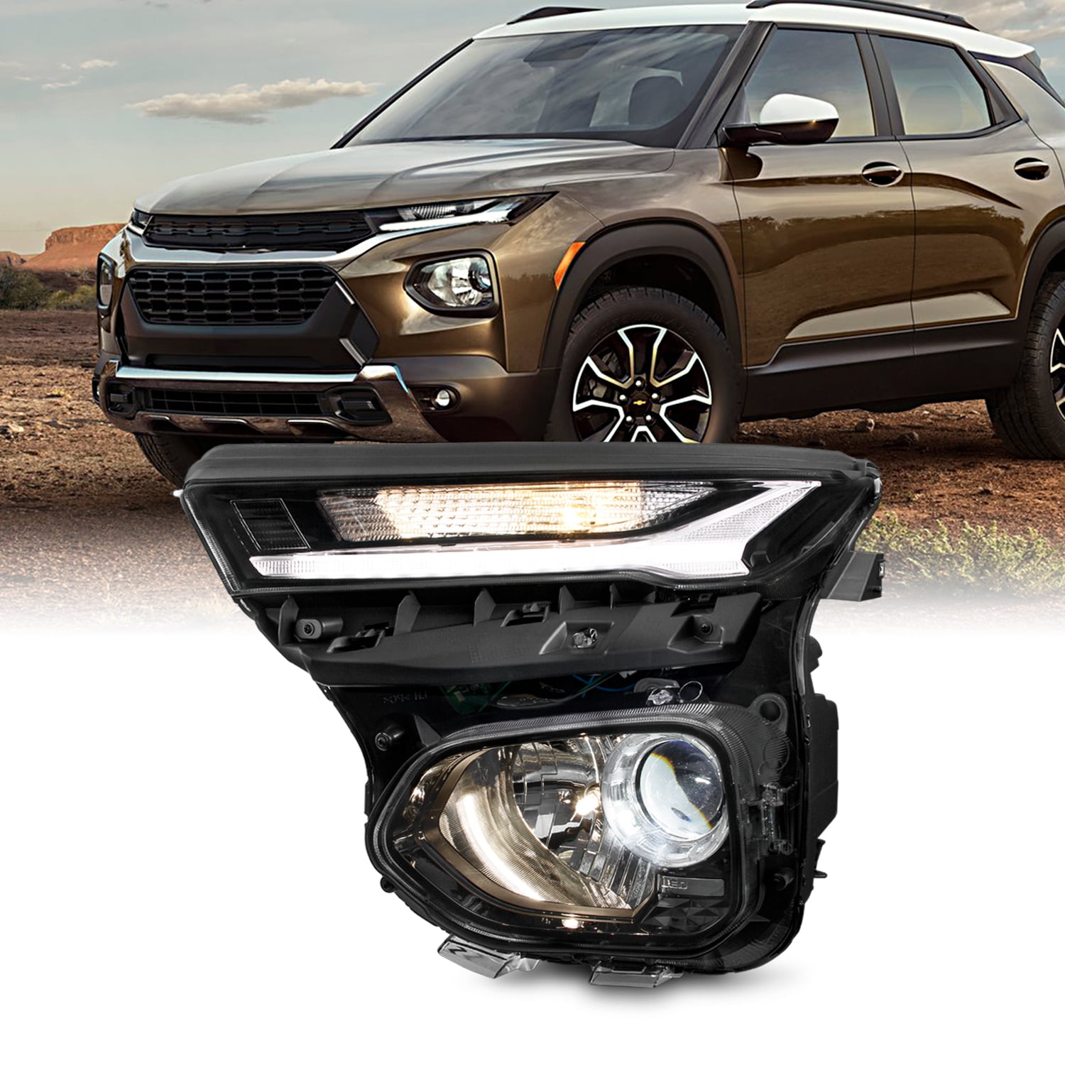 AKKON LED DRL Headlights Assembly for 2021-2023 Chevy Trailblazer, Left ...