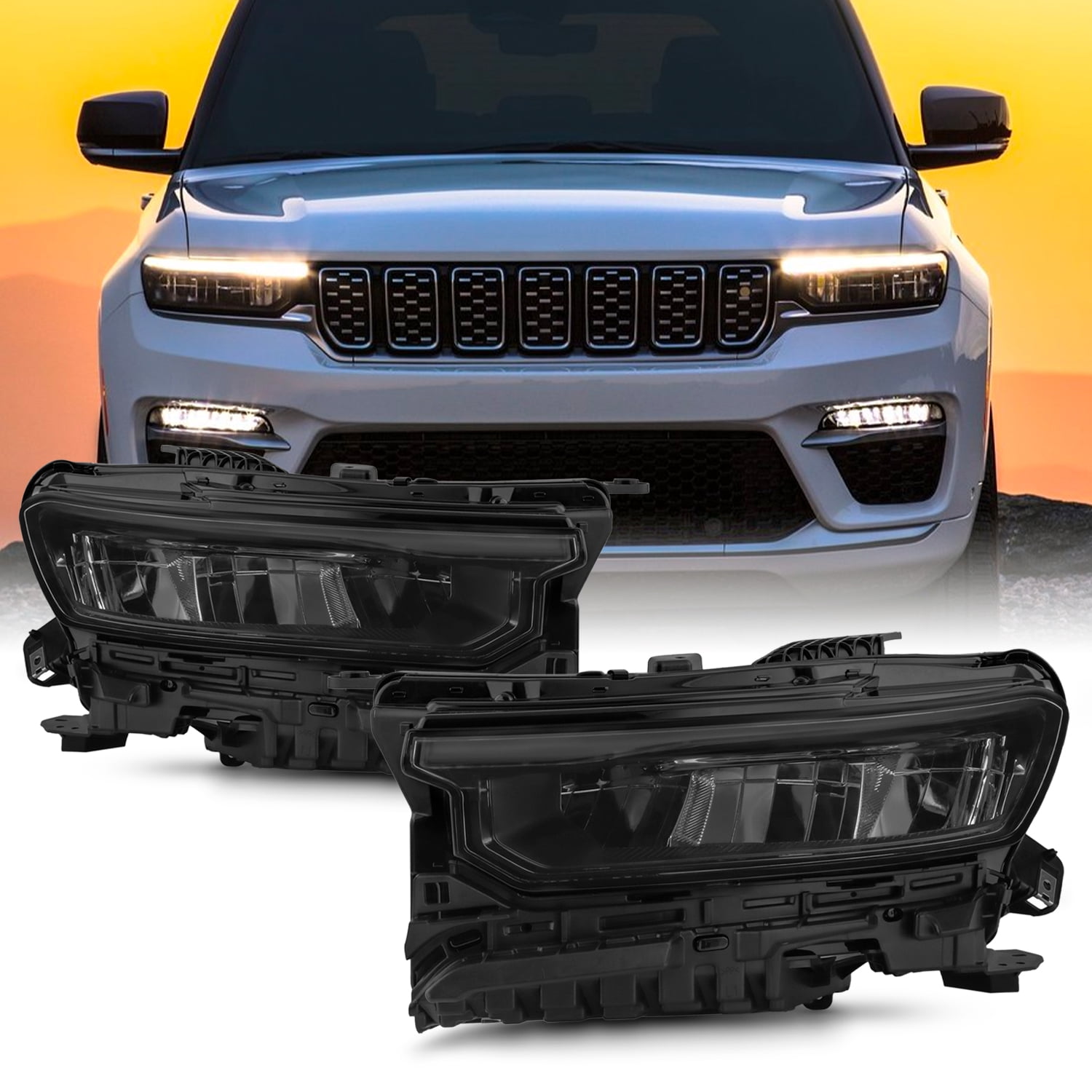 AKKON- Fit 2021 2022 2023 Jeep Grand Cherokee 21-23 Amber DRL w/o Auto ...