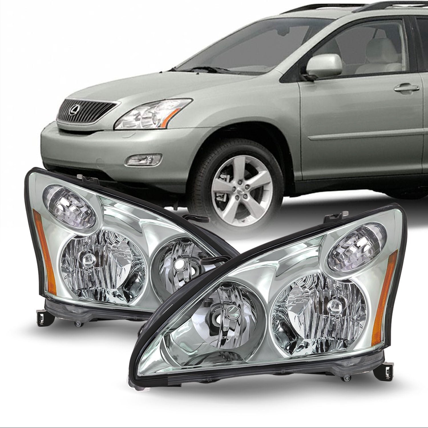 Lexus RX330, RX350, RX400h 04-08 Halogen Headlight Pair, Left + Right ...