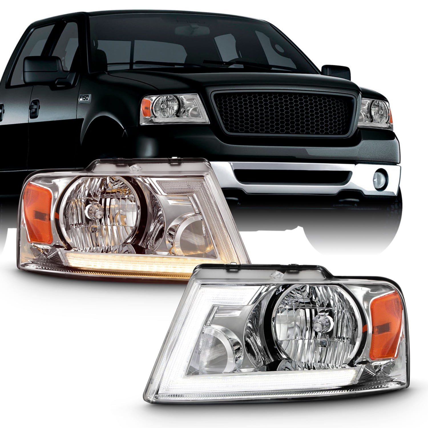 AKKON LED Headlights for 2004-2008 Ford F150, 06-08 Lincoln Mark LT ...