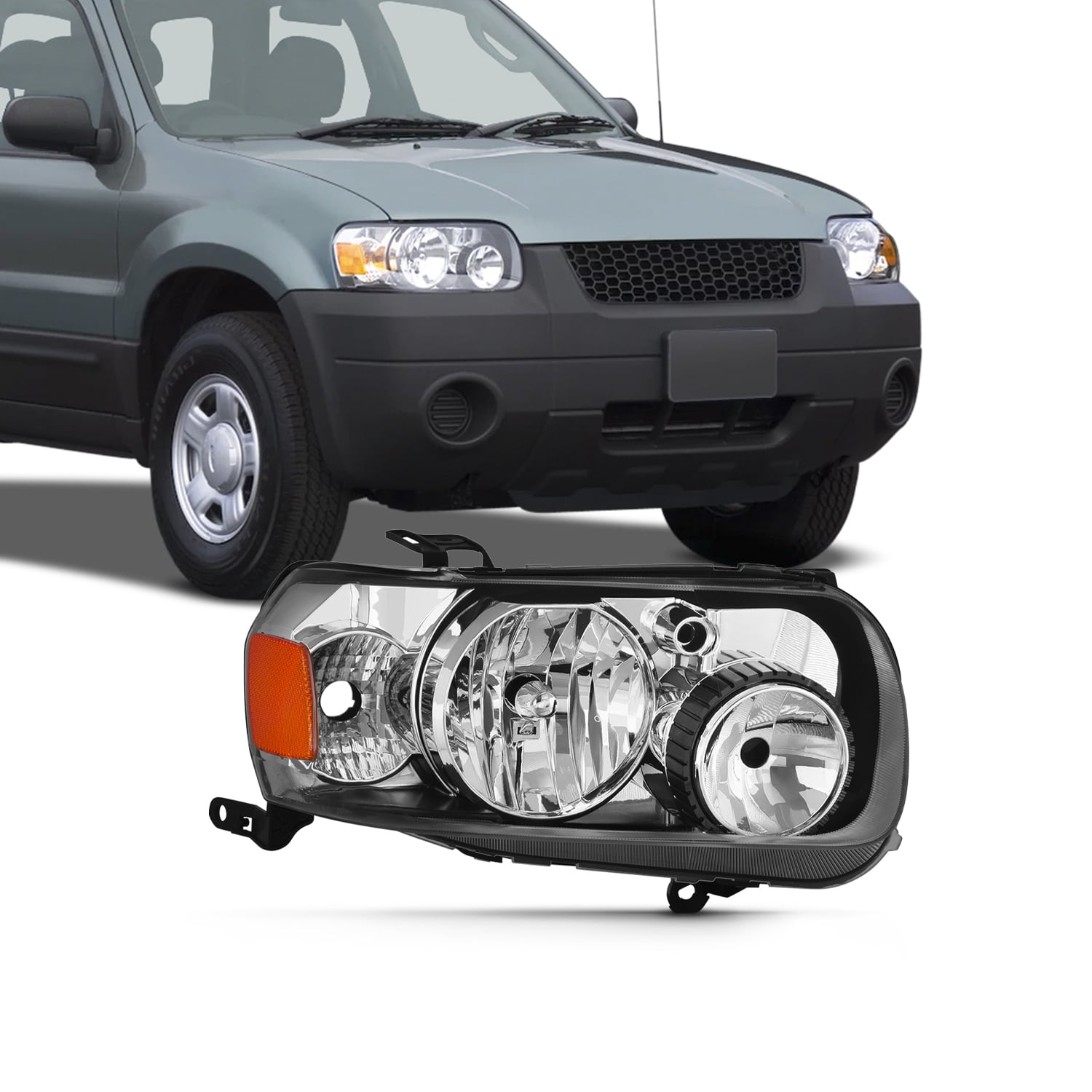 AKKON - Fits 2005 2006 2007 Ford Escape Headlight [Halogen Type] 05 06 ...