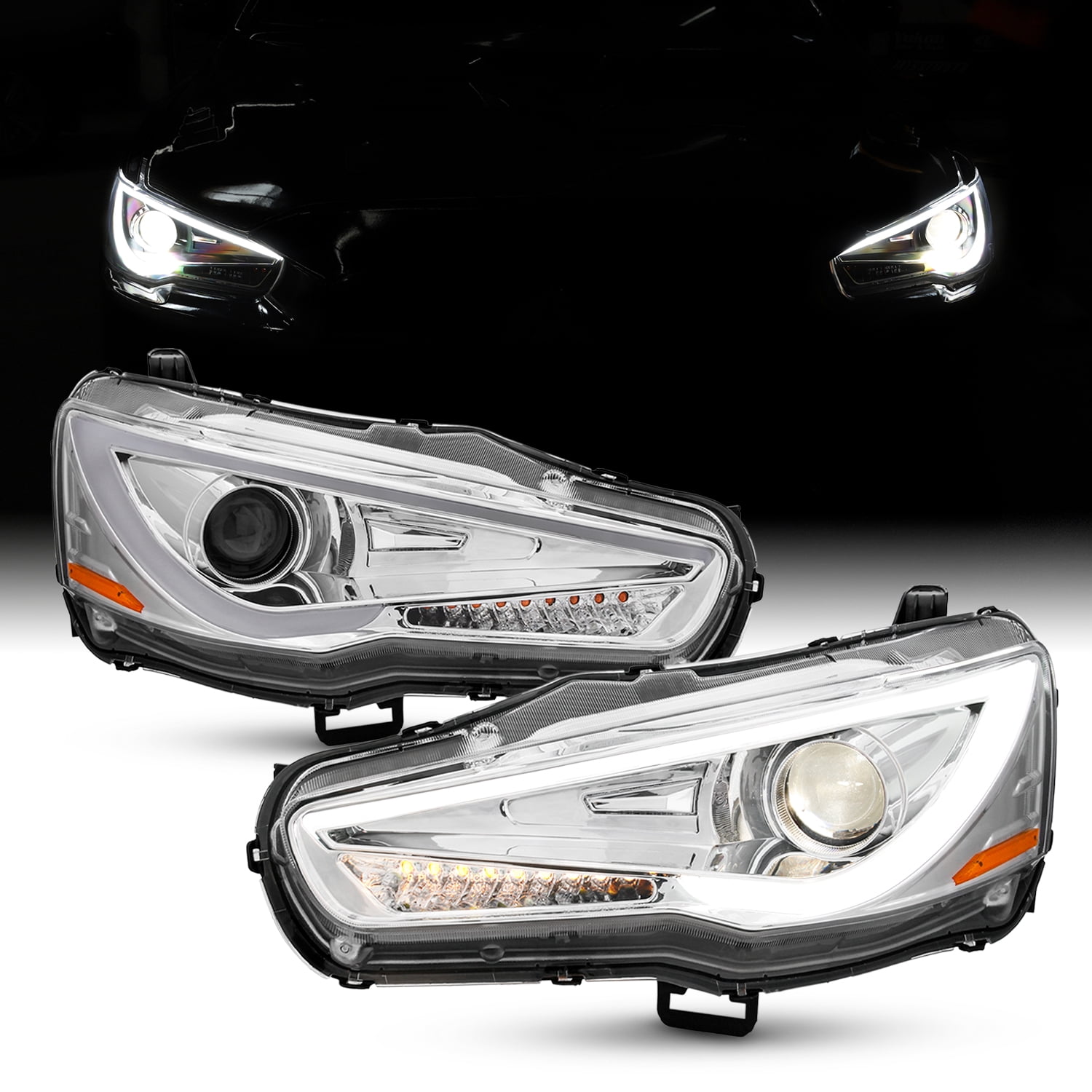 AKKON - Fits 2008-2017 Mitsubishi Lancer Evolution LED DRL Tube ...