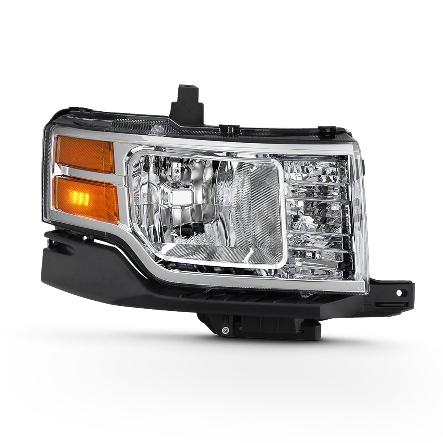 AKKON Chrome Headlight for 2009-2012 Ford Flex SE SEL, Halogen Type w ...