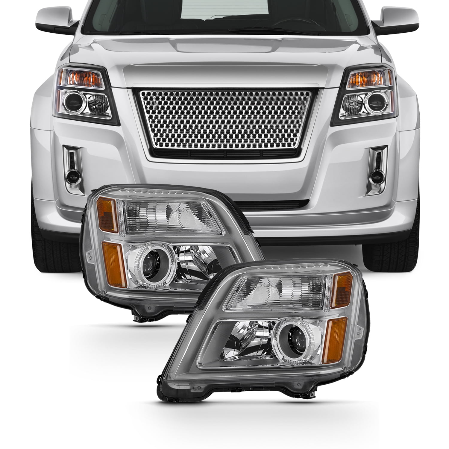 AKKON Halogen Headlights Assembly Set for 2010-2015 GMC Terrain SUV ...