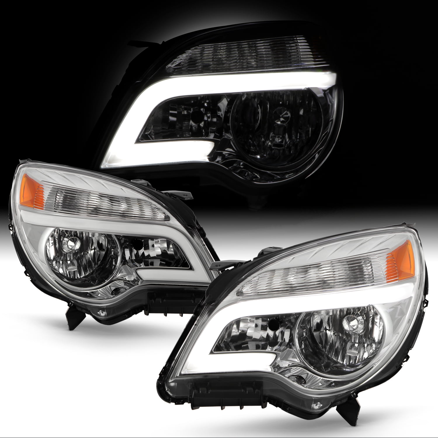 AKKON - 2010-2017 Chevy Equinox LT/LS LED Tube Projector Chrome ...