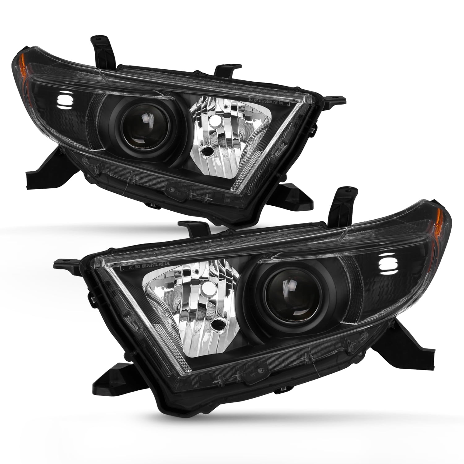 AKKON - Fits 2011 2012 2013 Toyota Highlander [Halogen Type] Projector ...