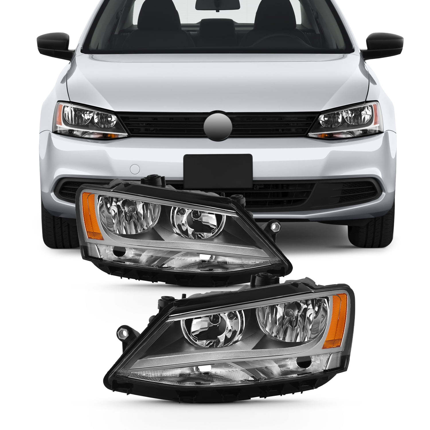 Lights Black For 2014 Jetta VOLKSWAGEN JETTA SEDAN (EXC GLI) HEAD LAMP ...