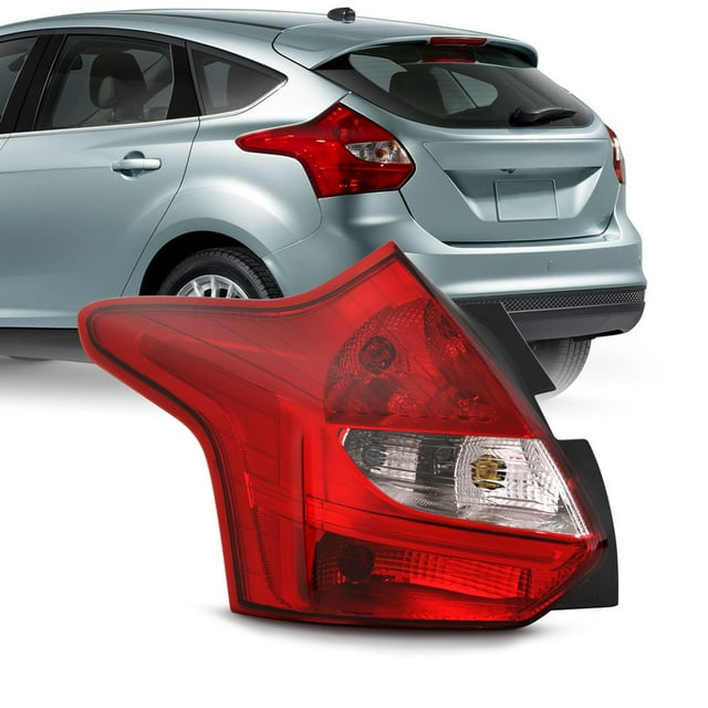 AKKON - Fits 2012 2013 2014 Ford Focus Hatchback 5DR Chrome Red Tail ...