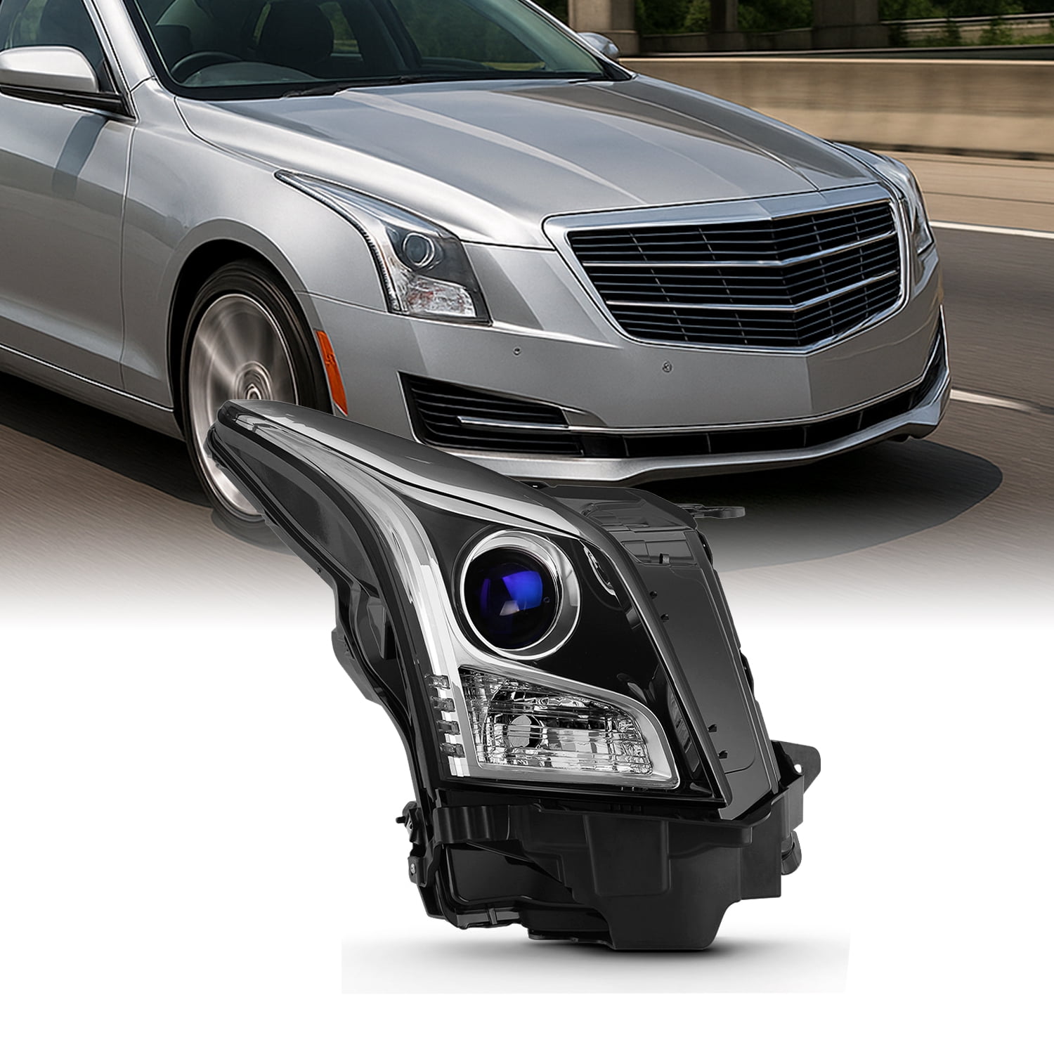 AKKON - Fits 2013 2014 2015 2016 2017 2018 Cadillac ATS Sedan [Halogen ...