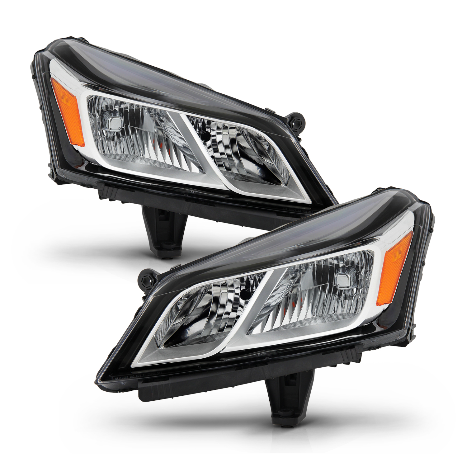 AKKON - Fits 2013 2014 2015 2016 2017 Chevy Traverse [Halogen Type] Chrome Headlights Pair ...