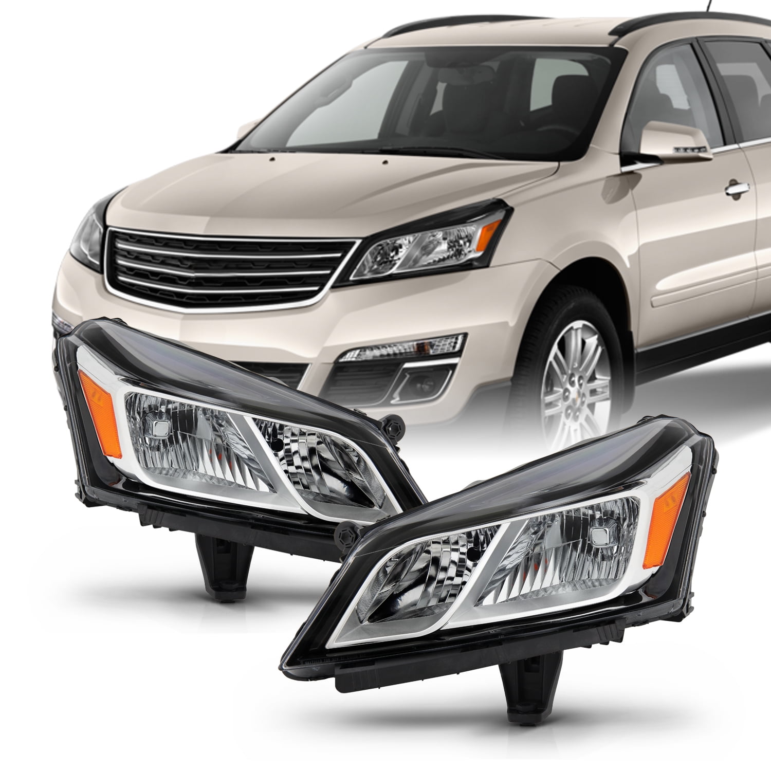 AKKON - Fits 2013 2014 2015 2016 2017 Chevy Traverse [Halogen Type ...