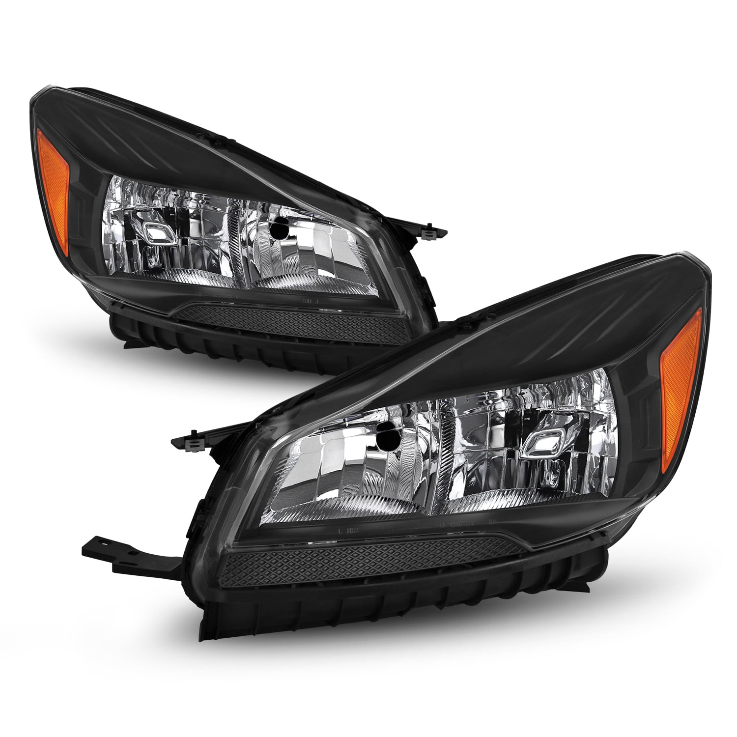 AKKON - Fits 2013-2016 Ford Escape SUV Halogen Type Black Headlights w ...