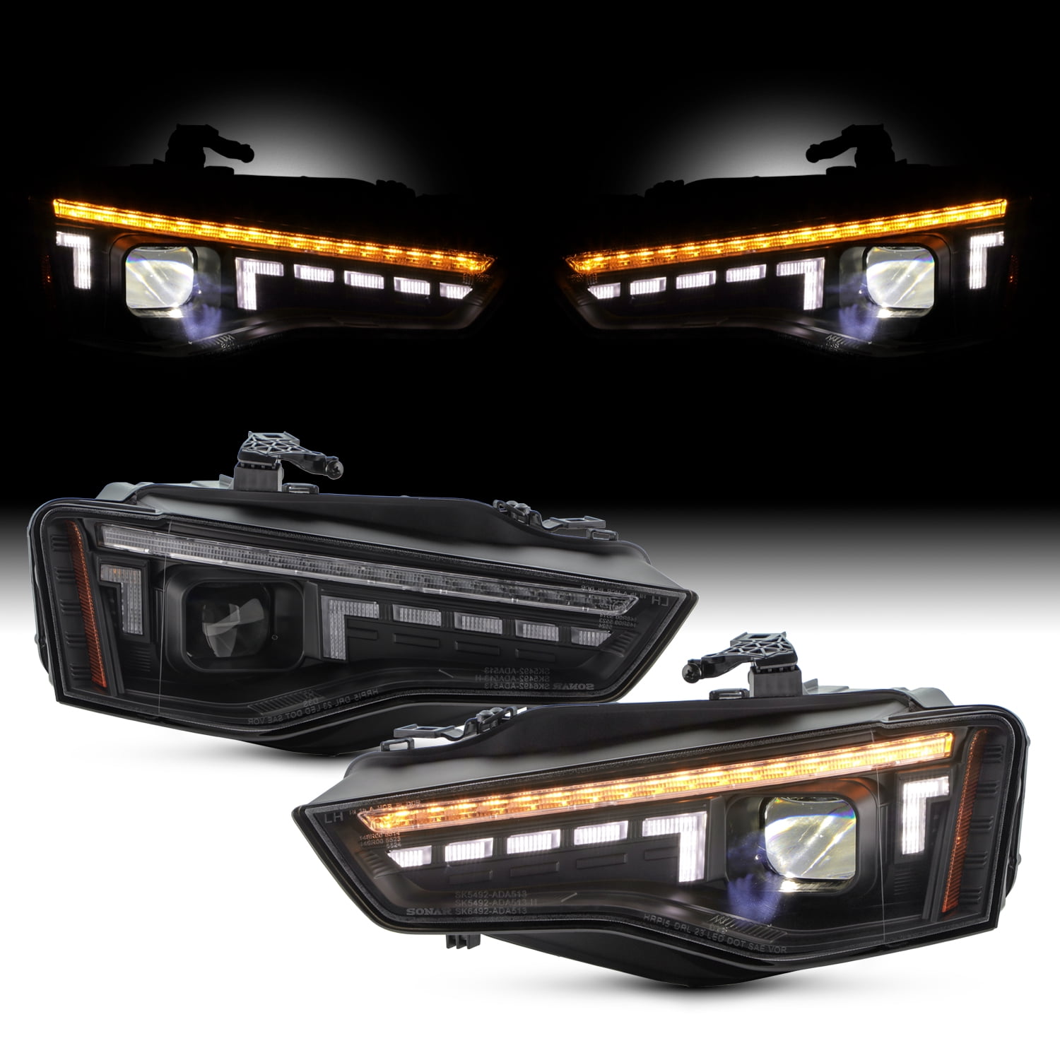 AKKON - Fits 2013-2017 Audi A5 HID Type [LED High&Low Beam] Projector ...