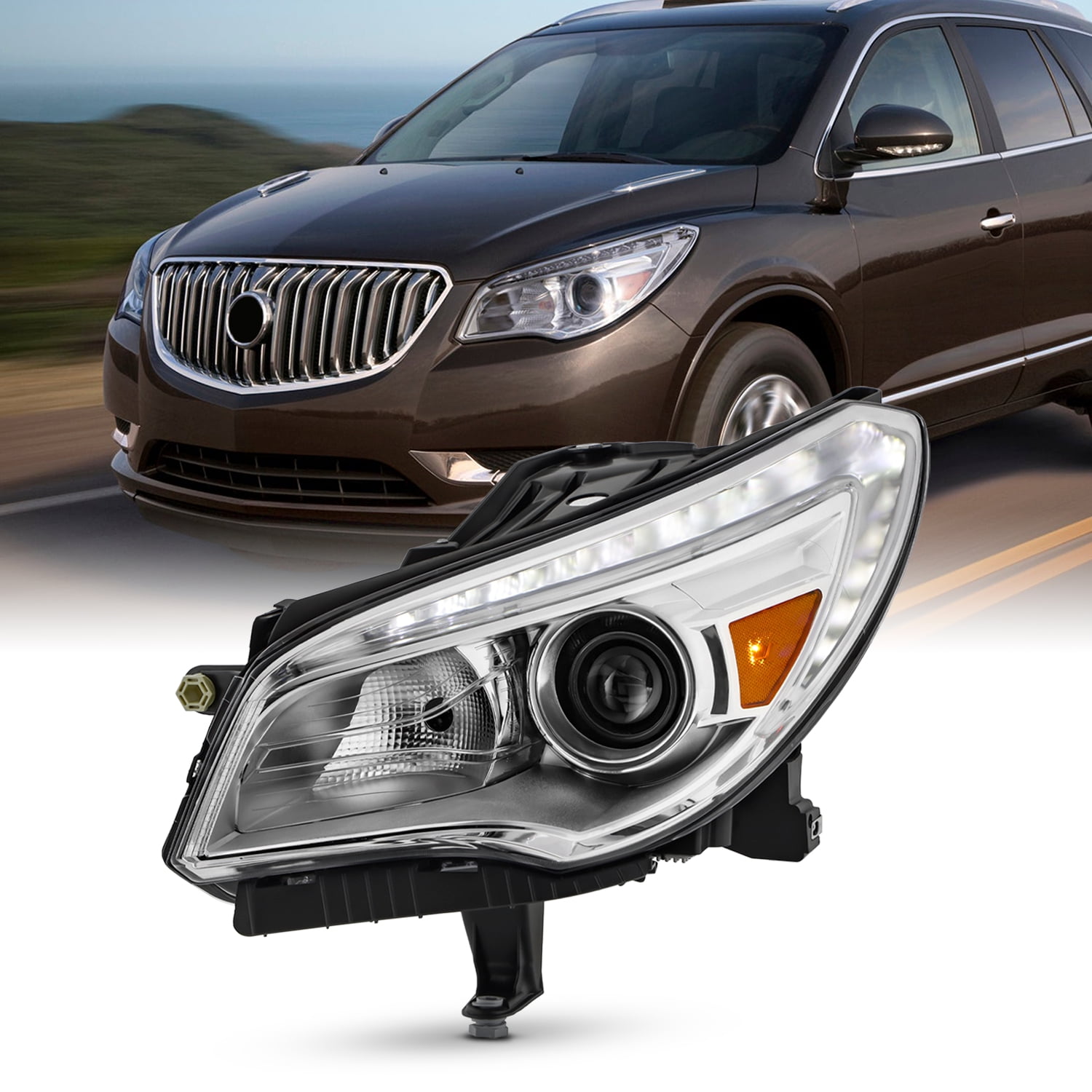 AKKON - Fits 2013-2017 Buick Enclave [HID/Xenon Type] Non-AFS Projector ...