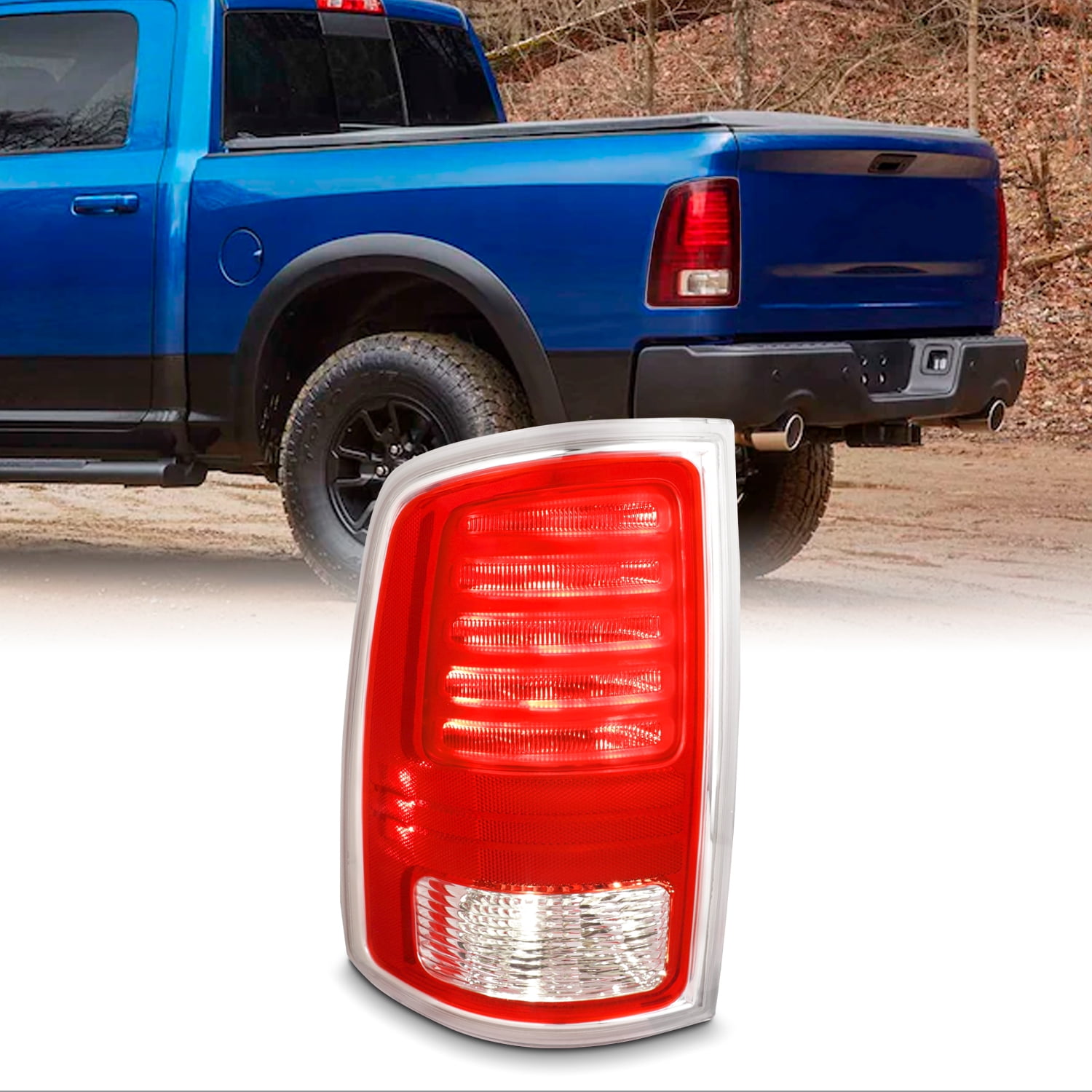 AKKON - Fits 2013-2018 RAM 1500 2500 3500 LED Type Signal Chrome Red ...