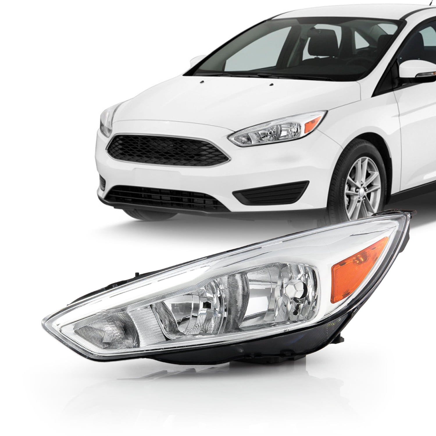 AKKON - Front Light Assembly for 2015-2018 Ford Focus, Halogen ...