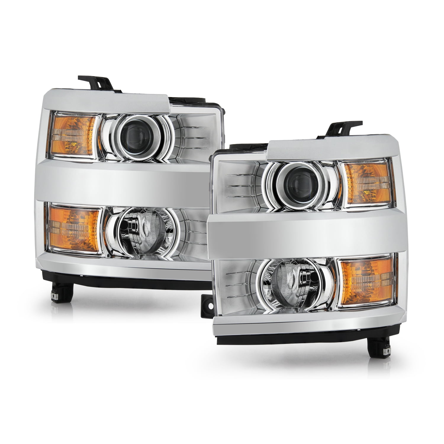 AKKON - LED Chrome Bezel OE Style Projector Headlights w/ Reflector for ...