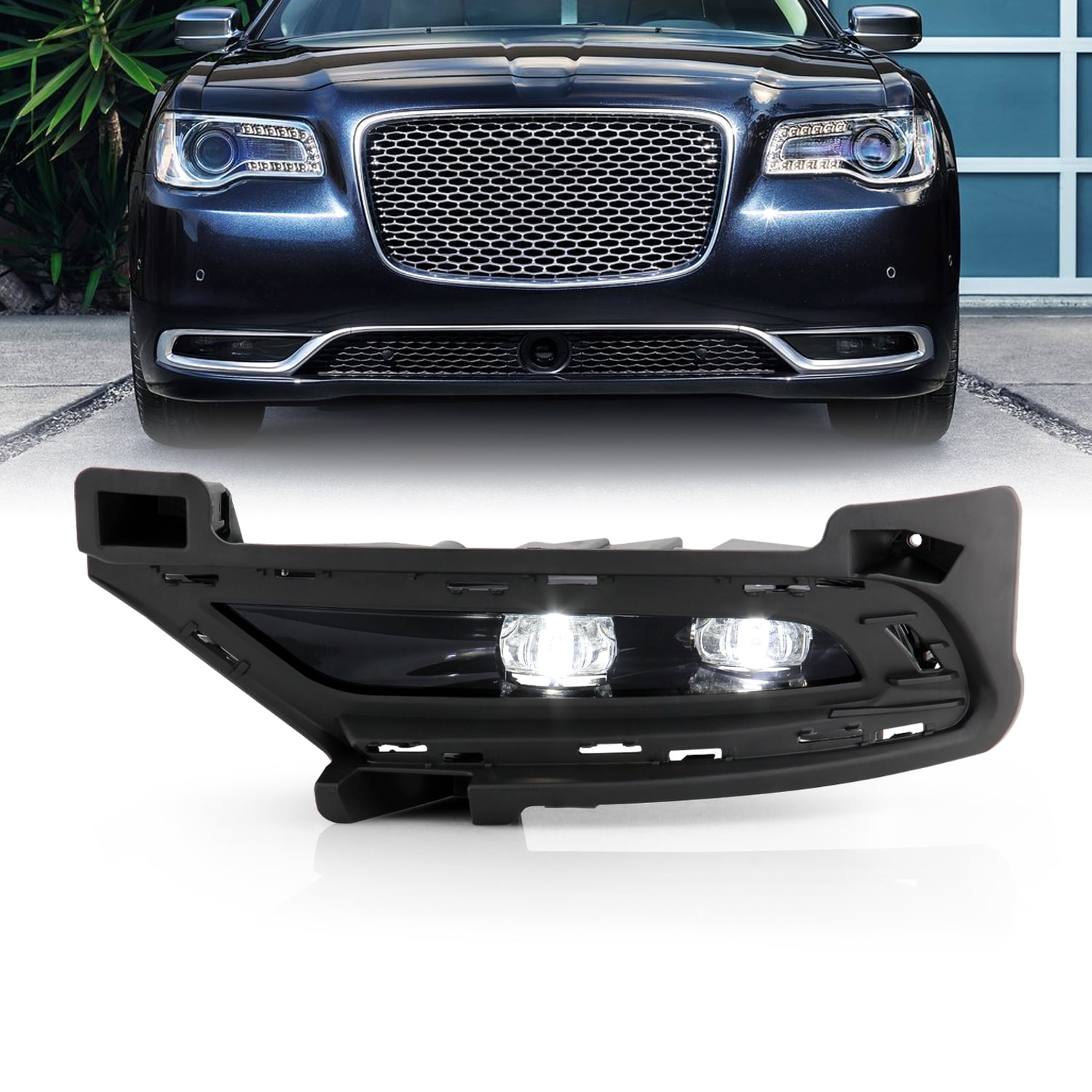 AKKON - Fits 2015-2020 Chrysler 300 Full LED Chrome Fog Light Bumper ...