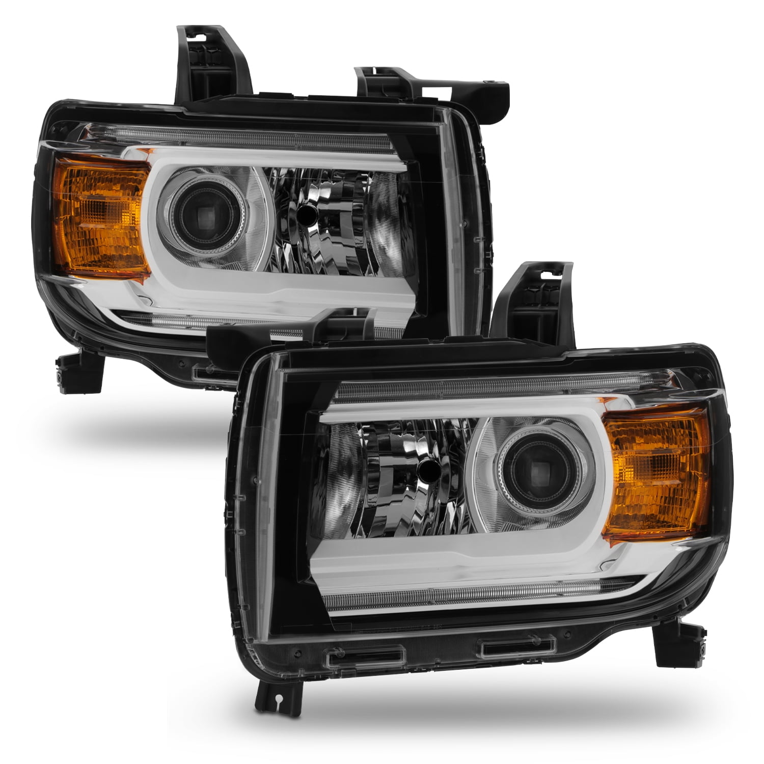AKKON - Fits 2015-2022 GMC Canyon Projector Chrome Headlights Headlamp ...