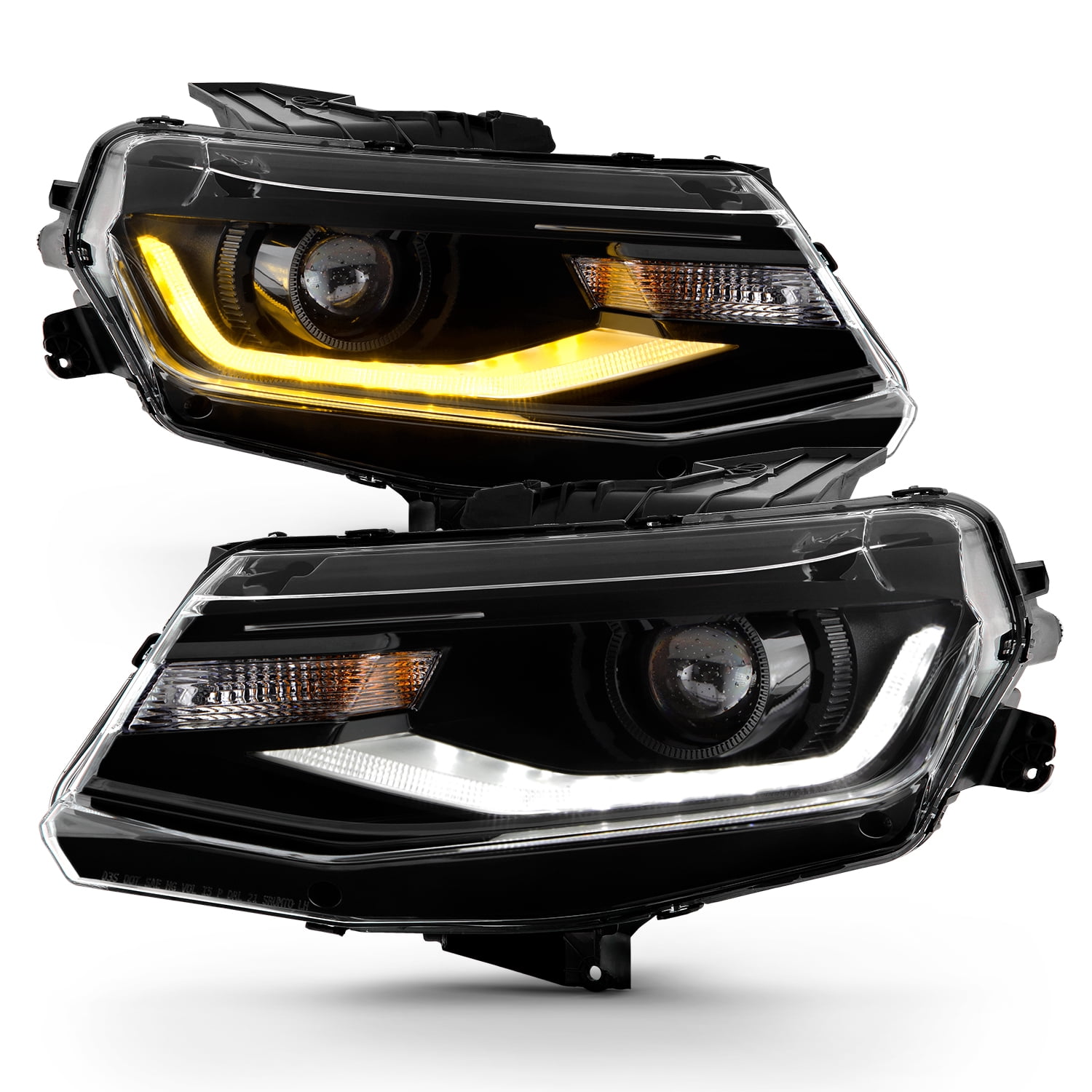 AKKON - Fits 2016 2017 2018 Chevy Camaro LED DRL Running Tube [Halogen ...