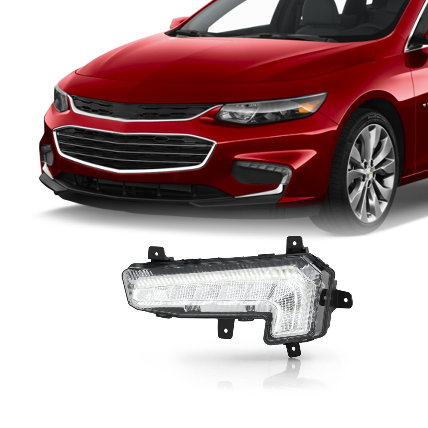 AKKON - Fits 2016 2017 2018 Chevy Malibu DRL LED Front Bumper Driving ...