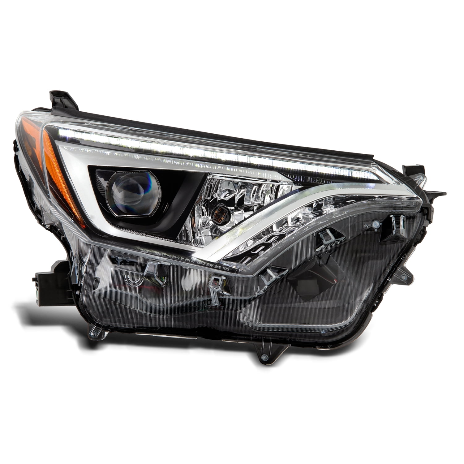 AKKON - Fits 2016 2017 2018 Toyota Rav4 LED DRL Projector Chrome ...