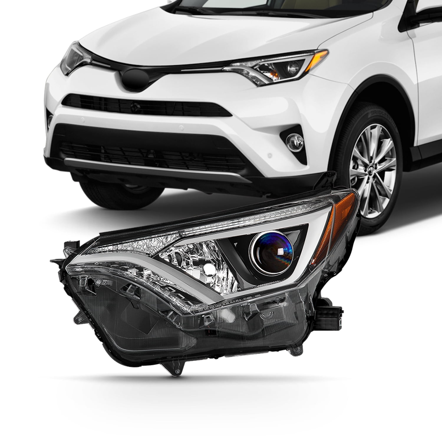 AKKON - Fits 2016 2017 2018 Toyota Rav4 [Tube Bar] Halogen Type ...