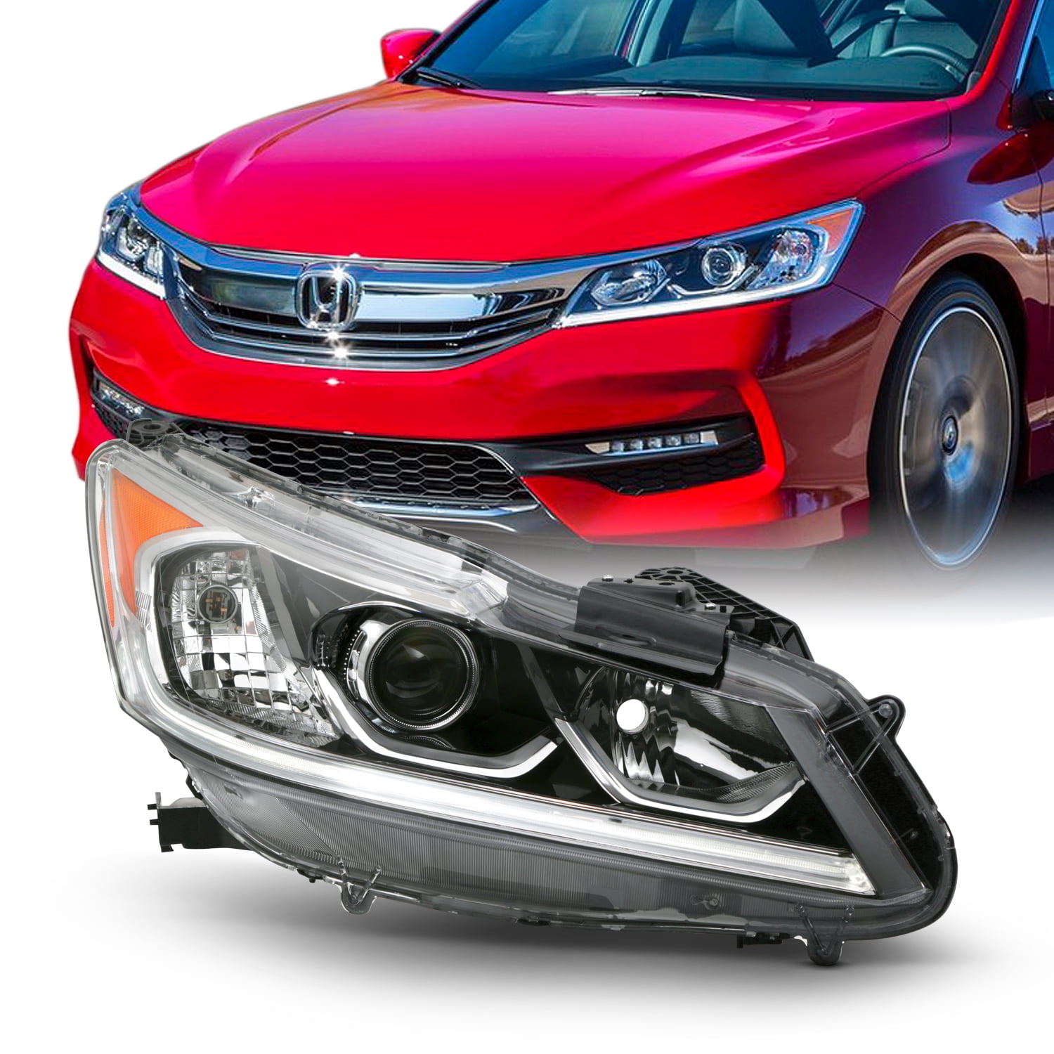 AKKON - Fits 2016-2017 Honda Accord EX EX-L SE Sport Halogen Type [LED ...