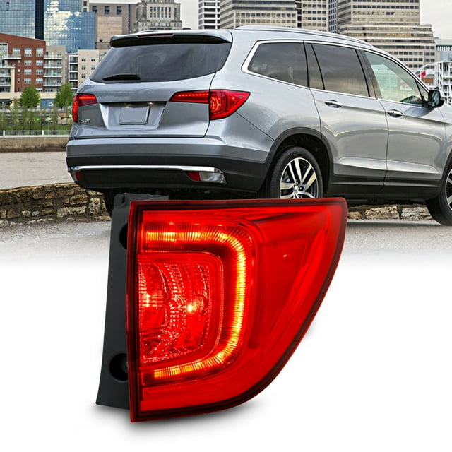 AKKON - Fits 2016-2018 Honda Pilot SUV LED Bar DRL Running Chrome Red ...