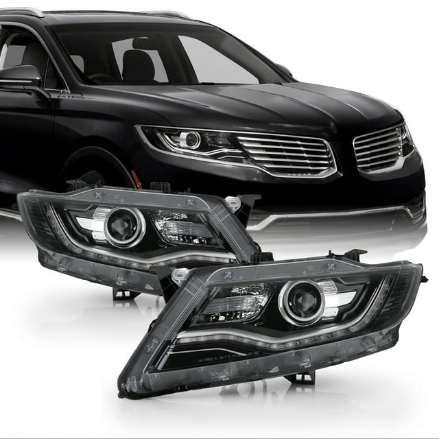 AKKON - Fits 2016-2018 Lincoln MKX OE HID Model Projector LED Tube DRL Headlights OE Style Pair ...