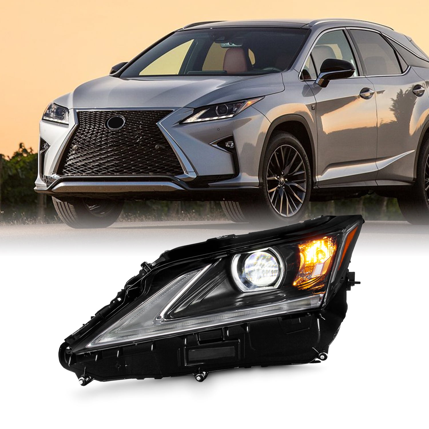 AKKON - Fits 2016-2019 Lexus RX350 RX450 LED DRL Running Projector ...